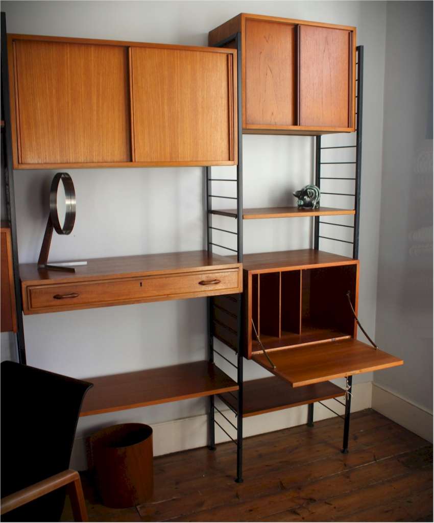 Staples Teak Ladderax shelving system. | Mid Century Furniture | Art ...