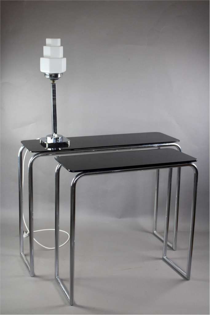 Modernist 1930's chromium plated tubular steel console table by PEL ...