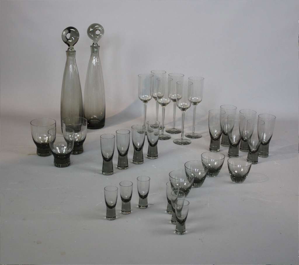 Collection of Holmegaard by Per Lutken Aristokrat Glasses and decanters ...