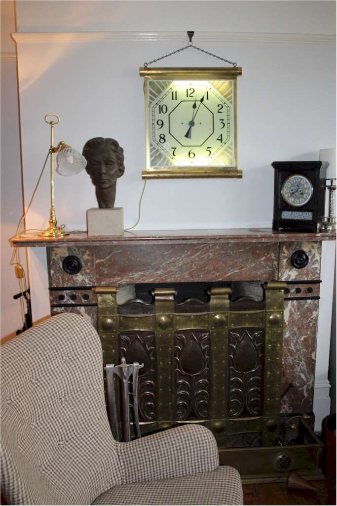 1930's brass illuminated Cinema clock. Made in England by "internalite ...