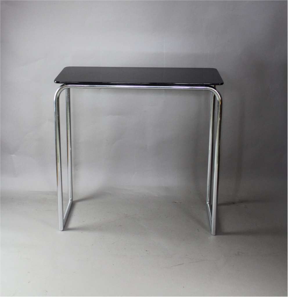 Modernist 1930's chromium plated tubular steel console table by PEL ...