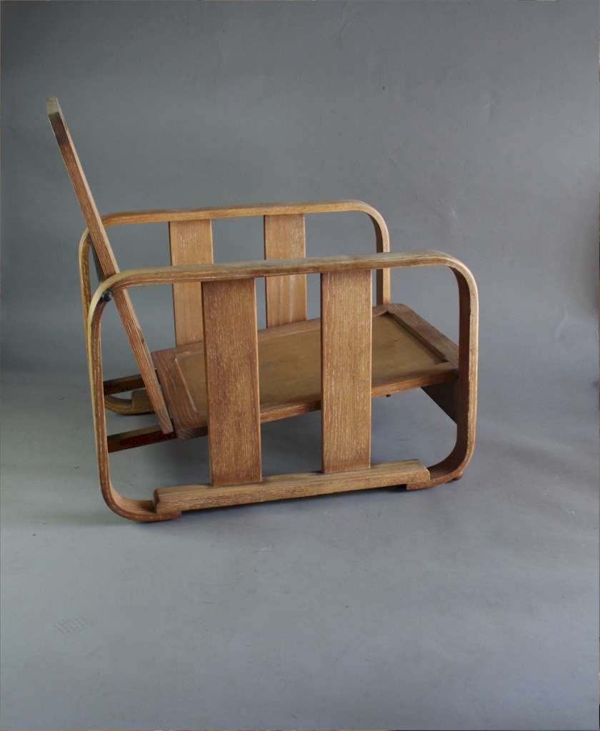 1930's Heals limed oak bentwood lounge chair. | | Art Furniture