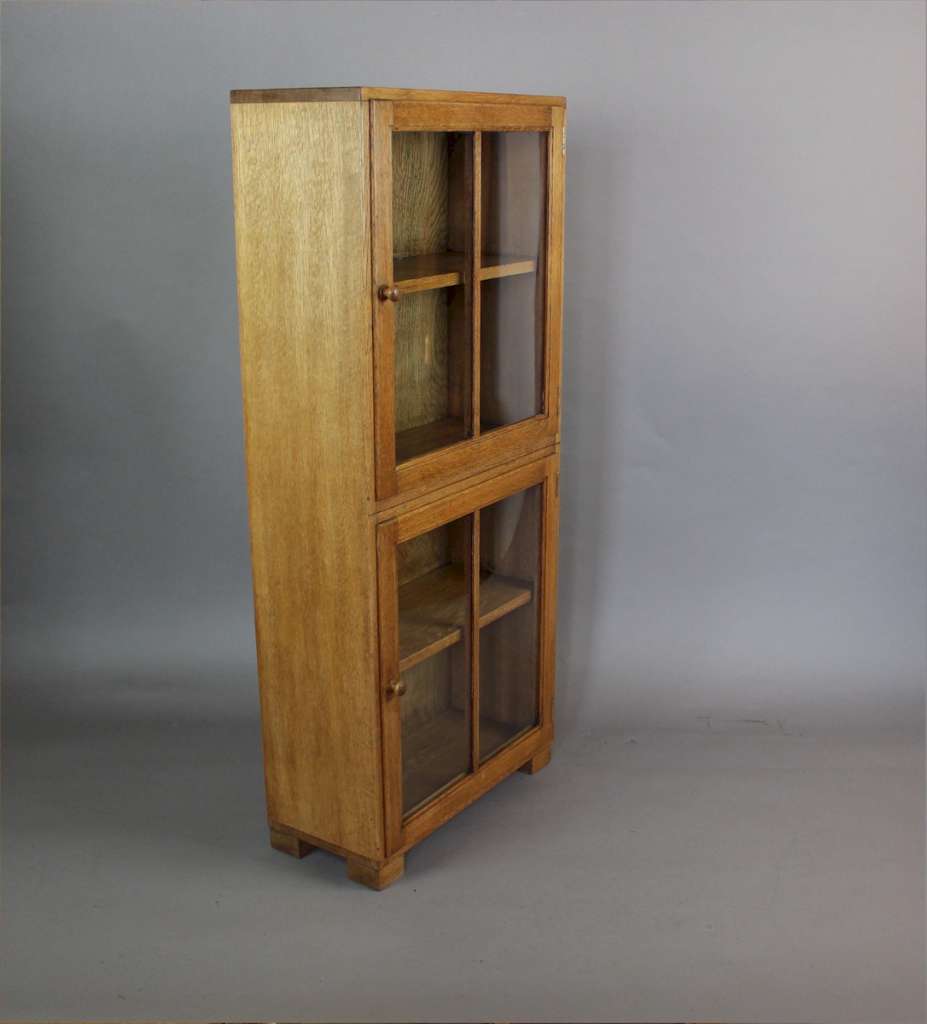 Light oak glazed bookcase by Heals c1930 | LATEST STOCK | Art Furniture