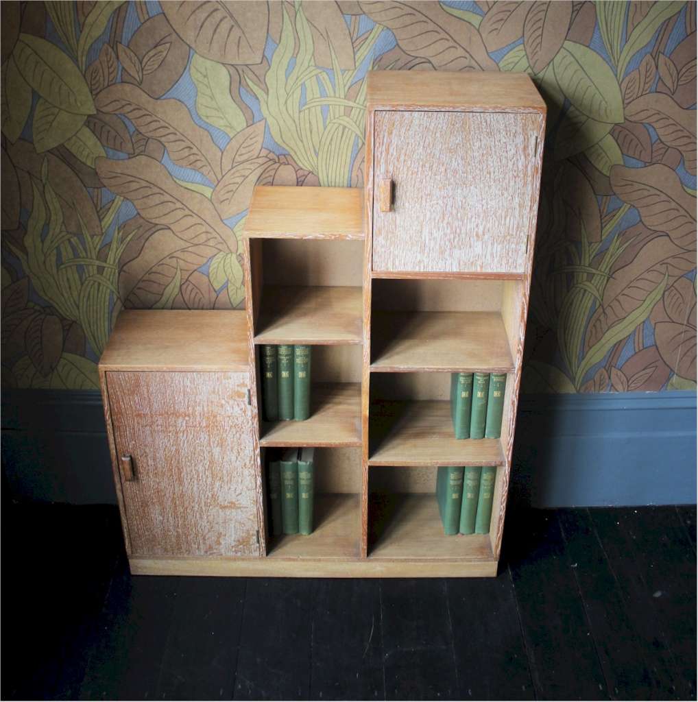 Heals modernist limed oak stepped bookcase | ART DECO Furniture | Art ...