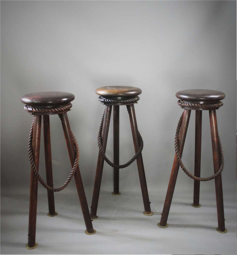 Set of 3 Bar Stools Nautical theme. | | Art Furniture