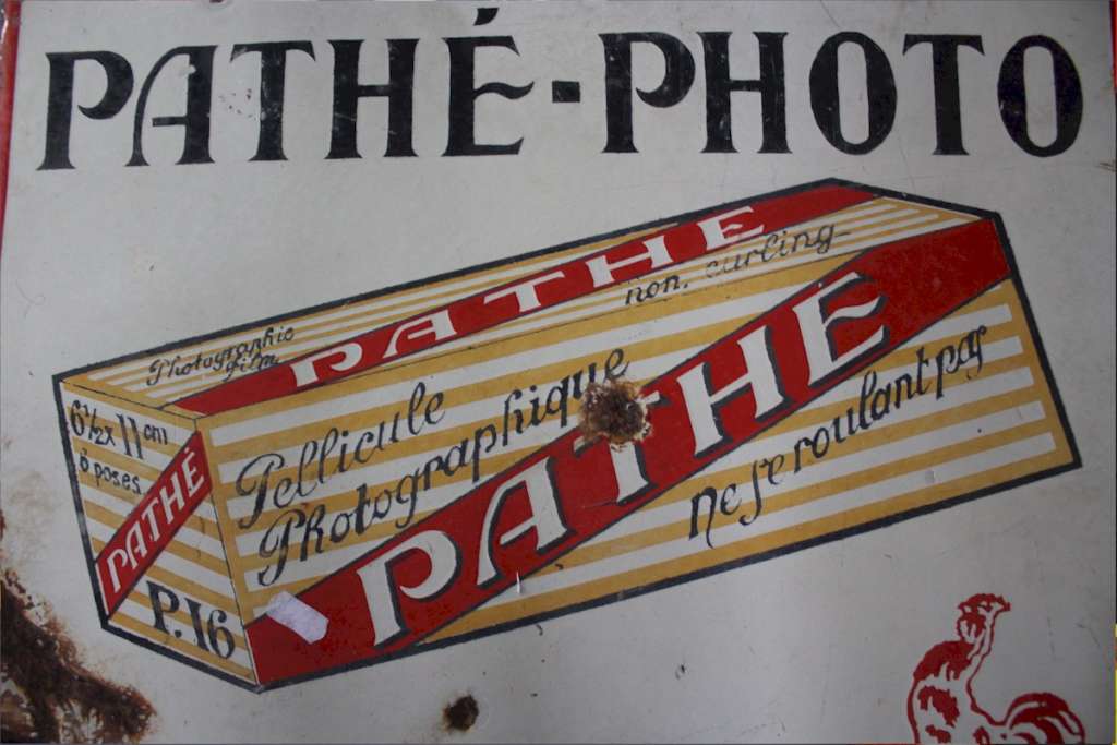 Enamel advertising sign for Pathe film | | Art Furniture