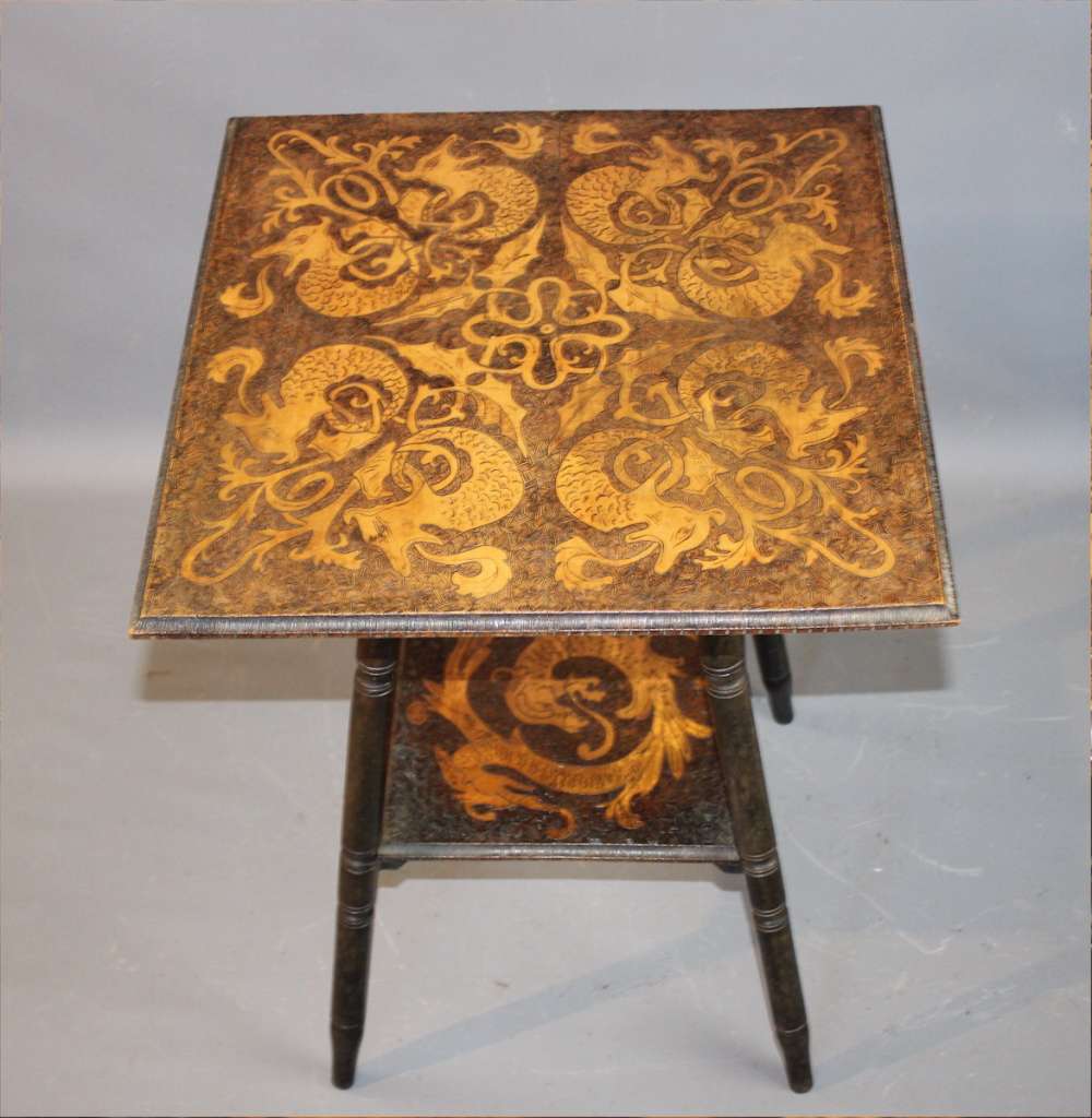 Arts and crafts pokerwork occasional table | SOLD | Art Furniture