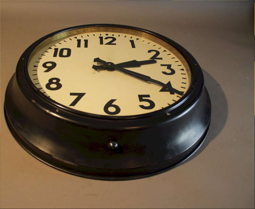 Large Factory clock by Smiths in a metal frame | CLOCKS | Art Furniture